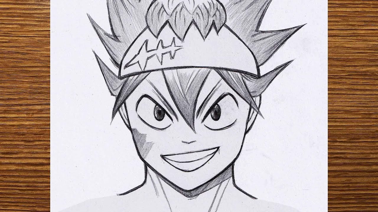 How to draw Asta - [Black Clover] | step-by-step | sketch - YouTube