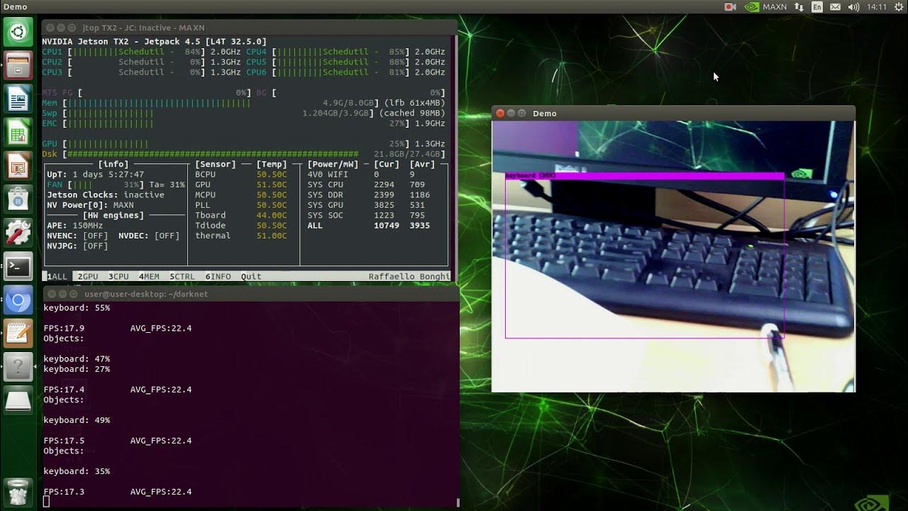 yolov4-tiny (darknet) on Jetson TX2 - YouTube