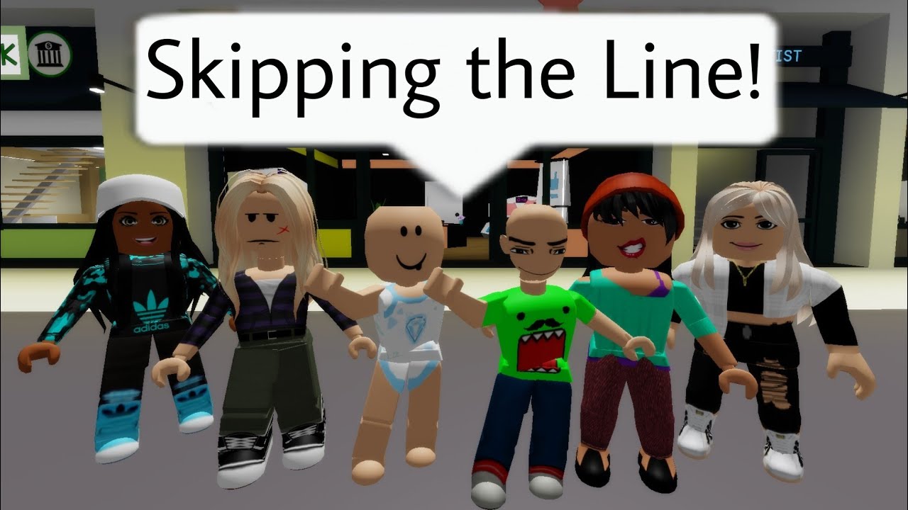 TRYING TO SKIP THE LINE! (Roblox Meme) - YouTube