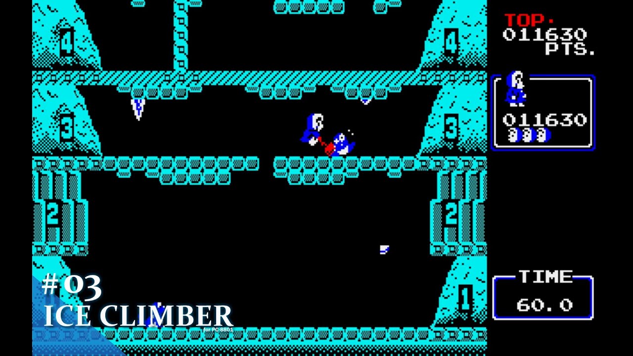 【Play】PC-8801 ICE CLIMBER（アイスクライマー）#03 レトロゲーム - YouTube