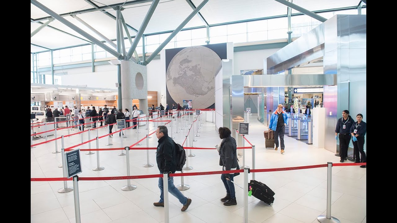 Airport Security central hall expands by 280 percent - YouTube