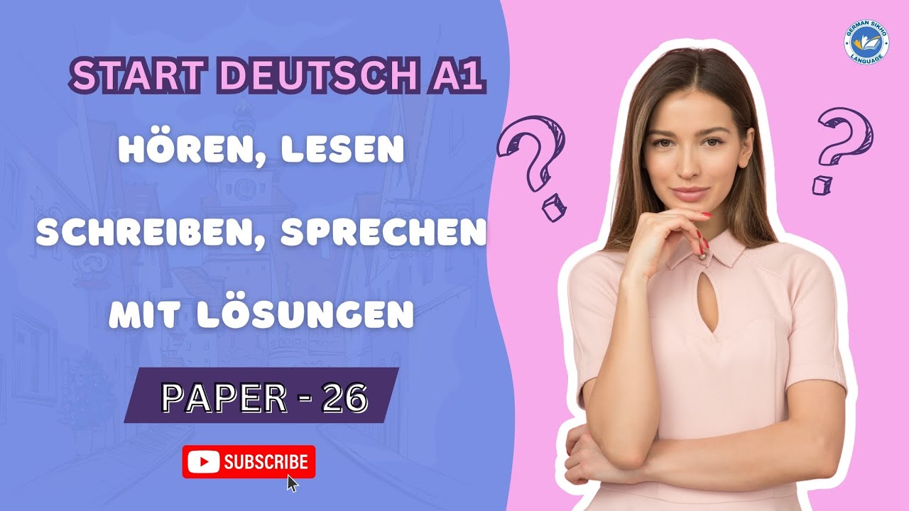 Goethe Zertifikat A1 - Start deutsch A1 || Paper - 26 || Hören, Lesen ...