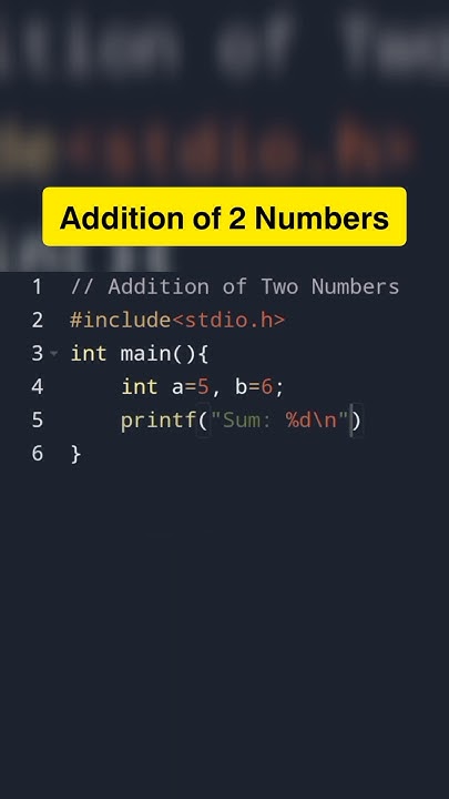 Addition of 2 Numbers in C | #shorts #c - YouTube