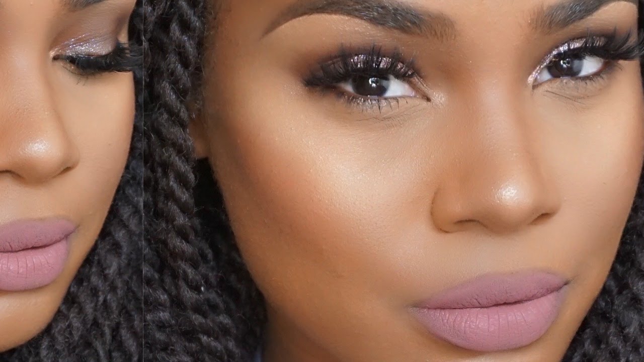 Sparkly Lid and Nude Lips- Jo Michelle Pro Makeup - YouTube