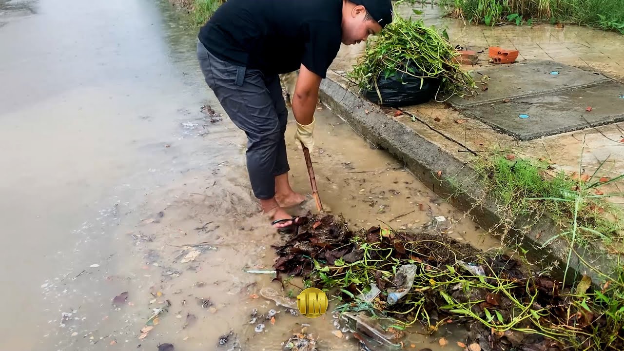 Flash Flood Drain Unclogging Clearing the Path to Safety - YouTube