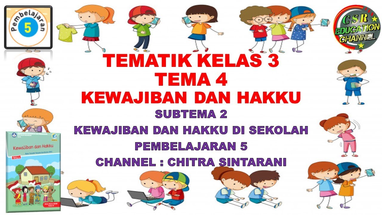Kelas 3 Tematik : Tema 4 Subtema 2 Pembelajaran 5 (Kewajiban dan Hakku ...