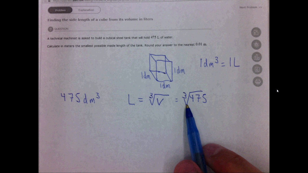 3 1b Finding The Side Length Of A Cube From Its Volume In Liters YouTube 3 1b Finding The Side Length Of A Cube From Its Volume In Liters YouTube