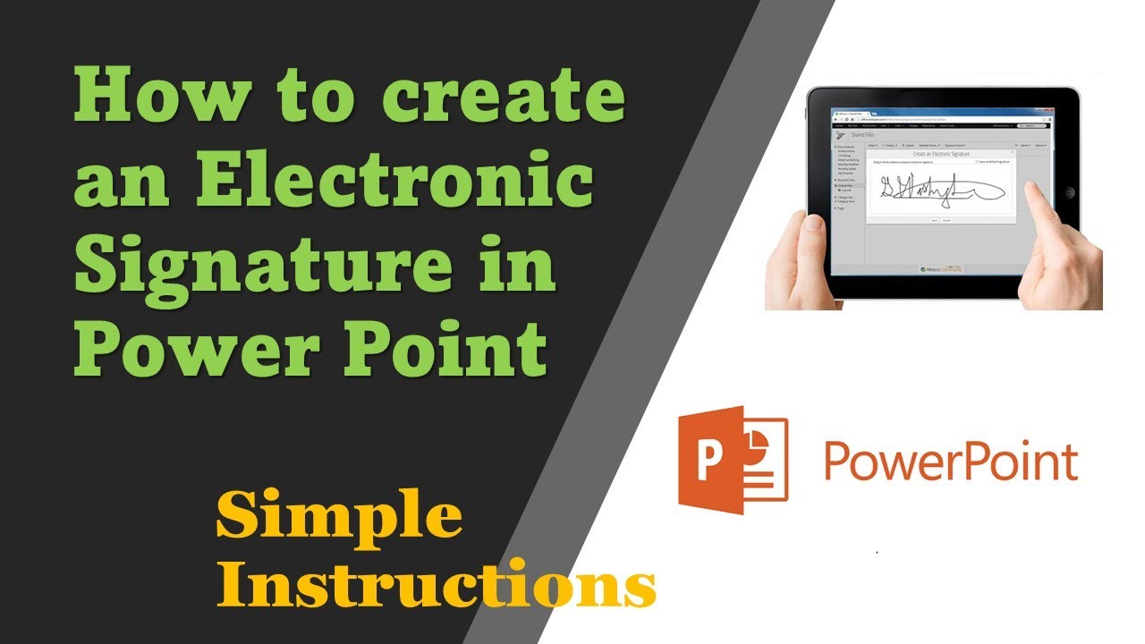 How to create an electronic signature in PowerPoint? - YouTube