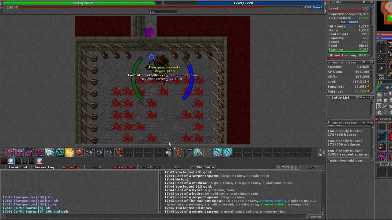 Tibia - The Noxius Spawn (Serpent Spawn Boss) - 152 RP - YouTube