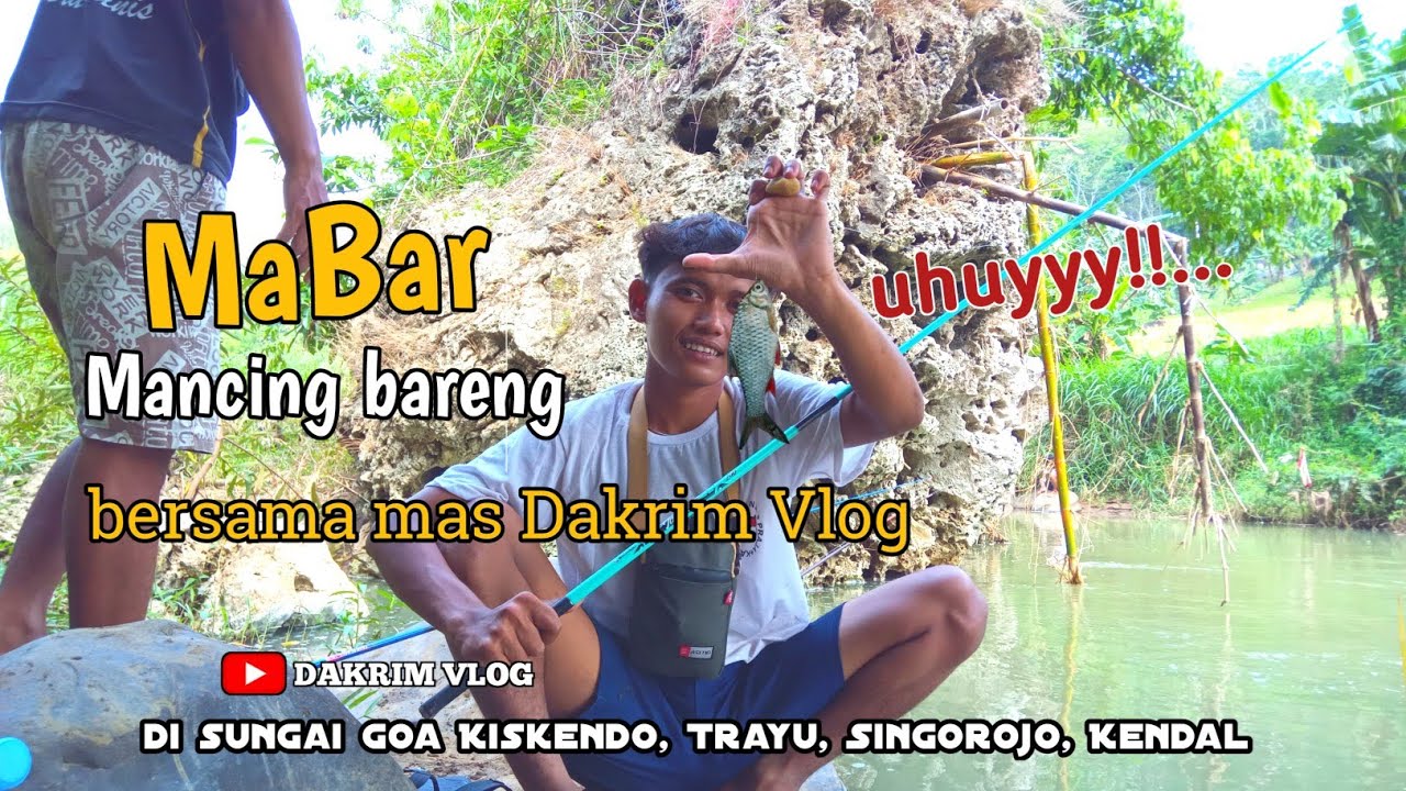 straik mancing ikan wader di sungai goa kiskendo trayu - YouTube