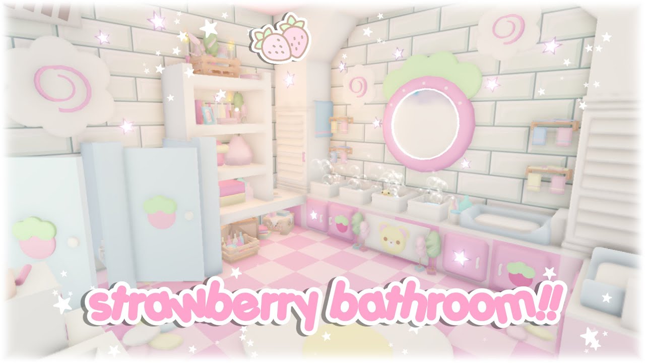 adopt me speed build cute bathroom!💗kawaii outfit shop part 8! - YouTube