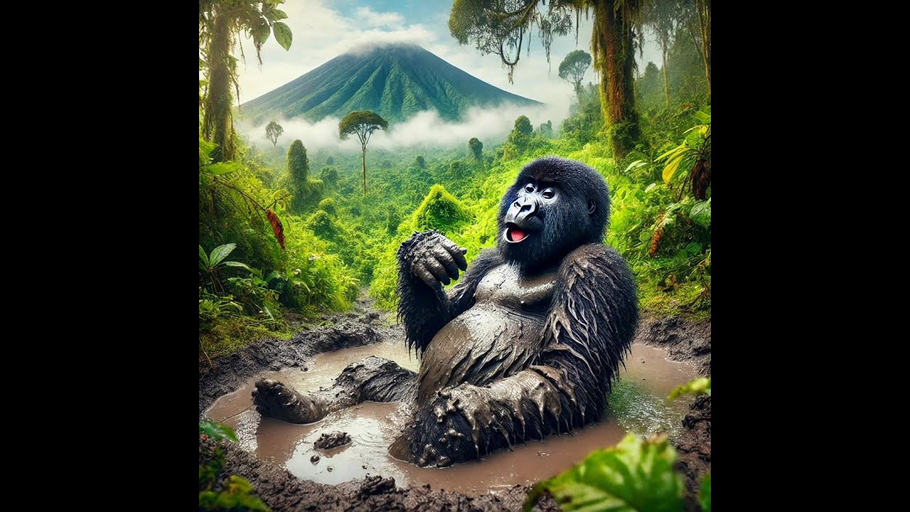 unusual playful gorilla in the mud #animals #wildlife #gorillatag # ...