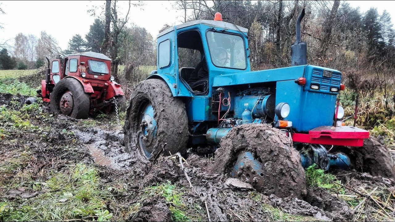 2x T-40 stuck in mud / MTZ helps / Mega Wtopa / Extreme conditions ...
