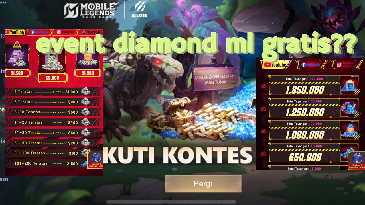 fix dapat dm ml gratis di event mlbb Allstar #MLBBCreator #MLBBALLSTAR ...