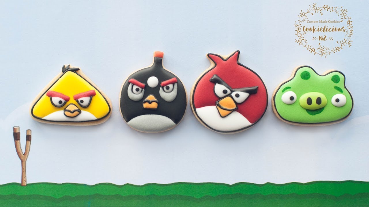 How to make ANGRY BIRDS Cookies - Learn to make RED, BOMB, CHUCK & Bad ...