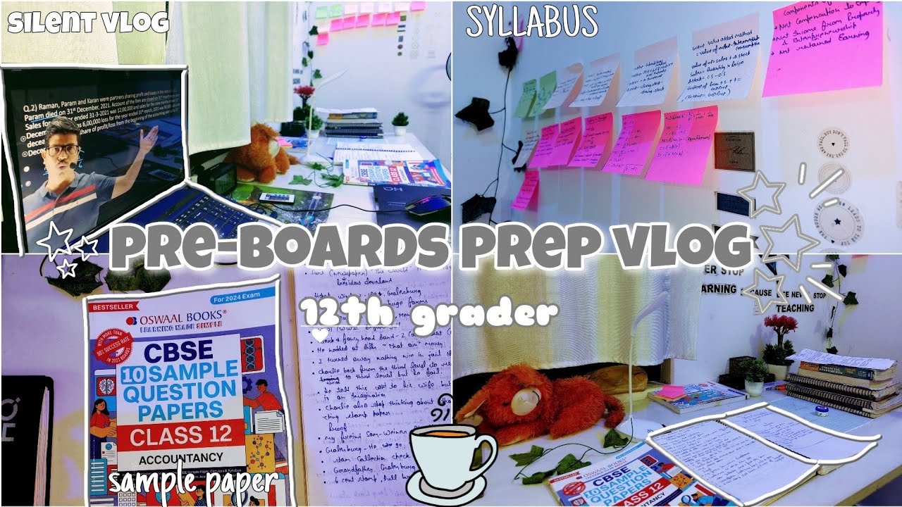pre-boards prep vlog as a 12th grader | completing my syllabus | silent vlog | - YouTube