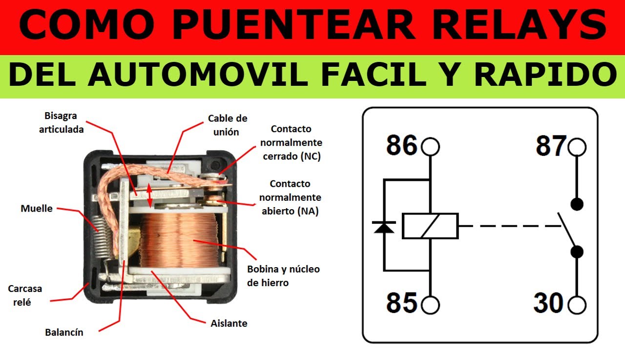 COMO PUENTEAR RELEVADORES DEL AUTO - YouTube