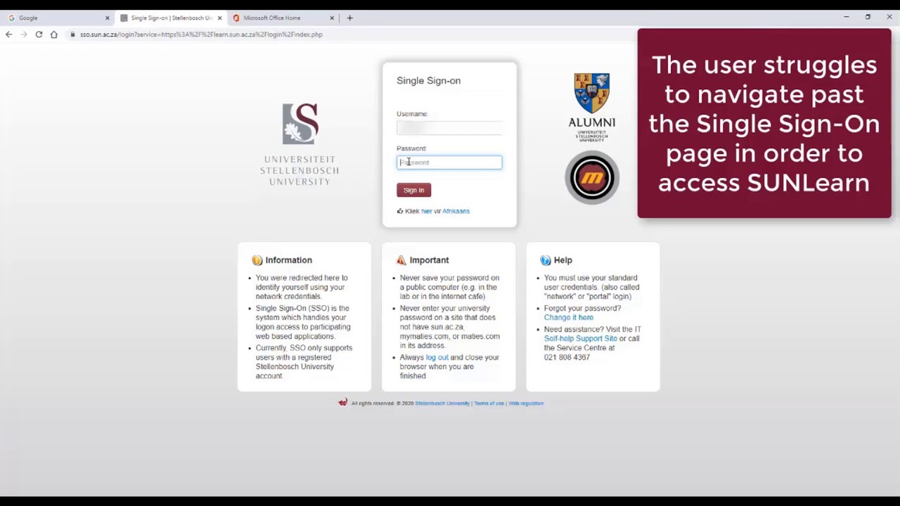 Single Sign-On: Accessing SUNLearn - YouTube
