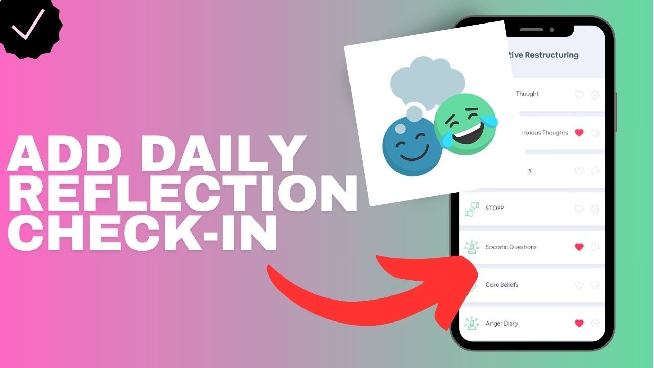 How to add daily reflection check-in in the CBT Companion app? - YouTube