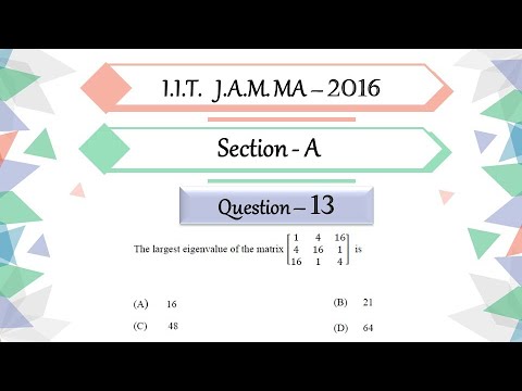 IIT JAM 2016 Mathematics Solution | Question 13 | Linear Algebra ...