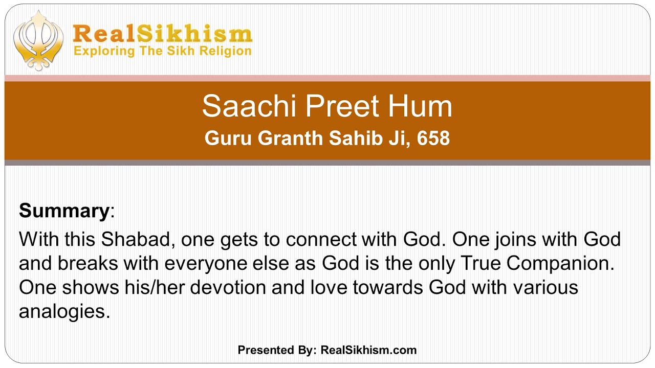 Saachi Preet Hum by Bhai Harjinder Singh Ji - YouTube