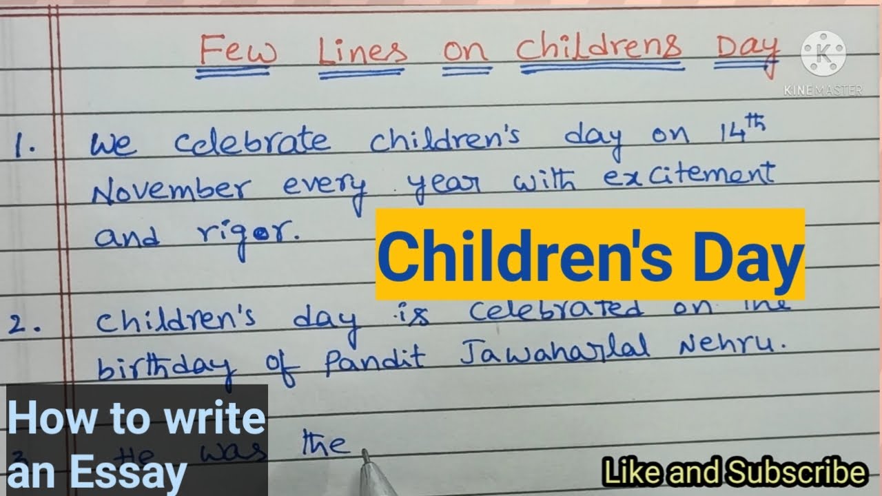 Few lines on Children's Day in english for kids/Children's day essay in ...