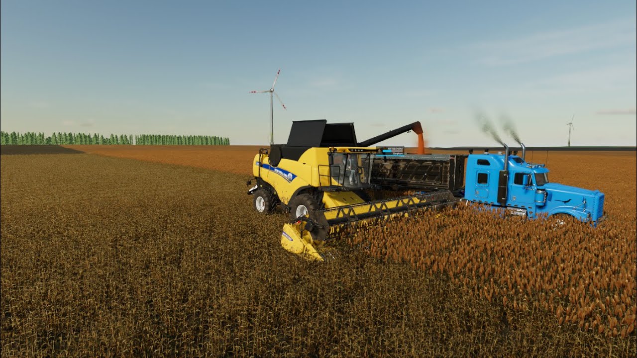 2 COMBINES SORGUMS HARVEST PART 2 HURON COUNTY FARM FS22 - YouTube