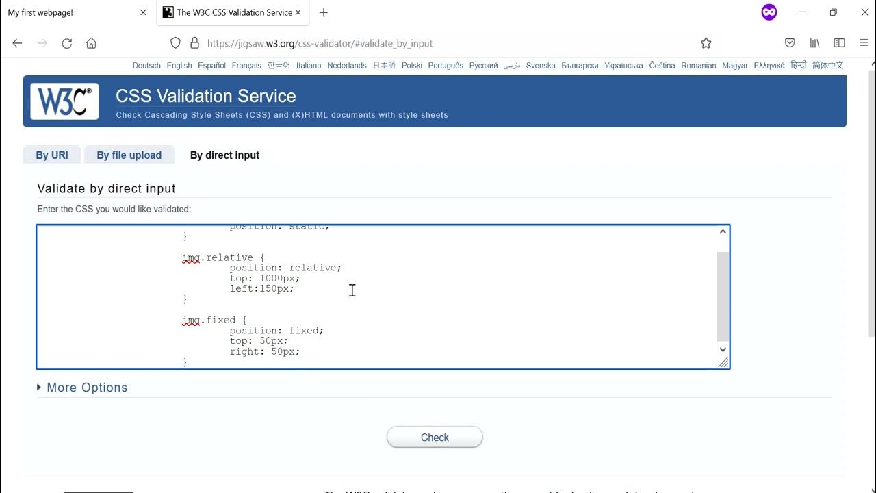 HTML and CSS (part 12): Validate CSS using the W3C CSS Validation ...