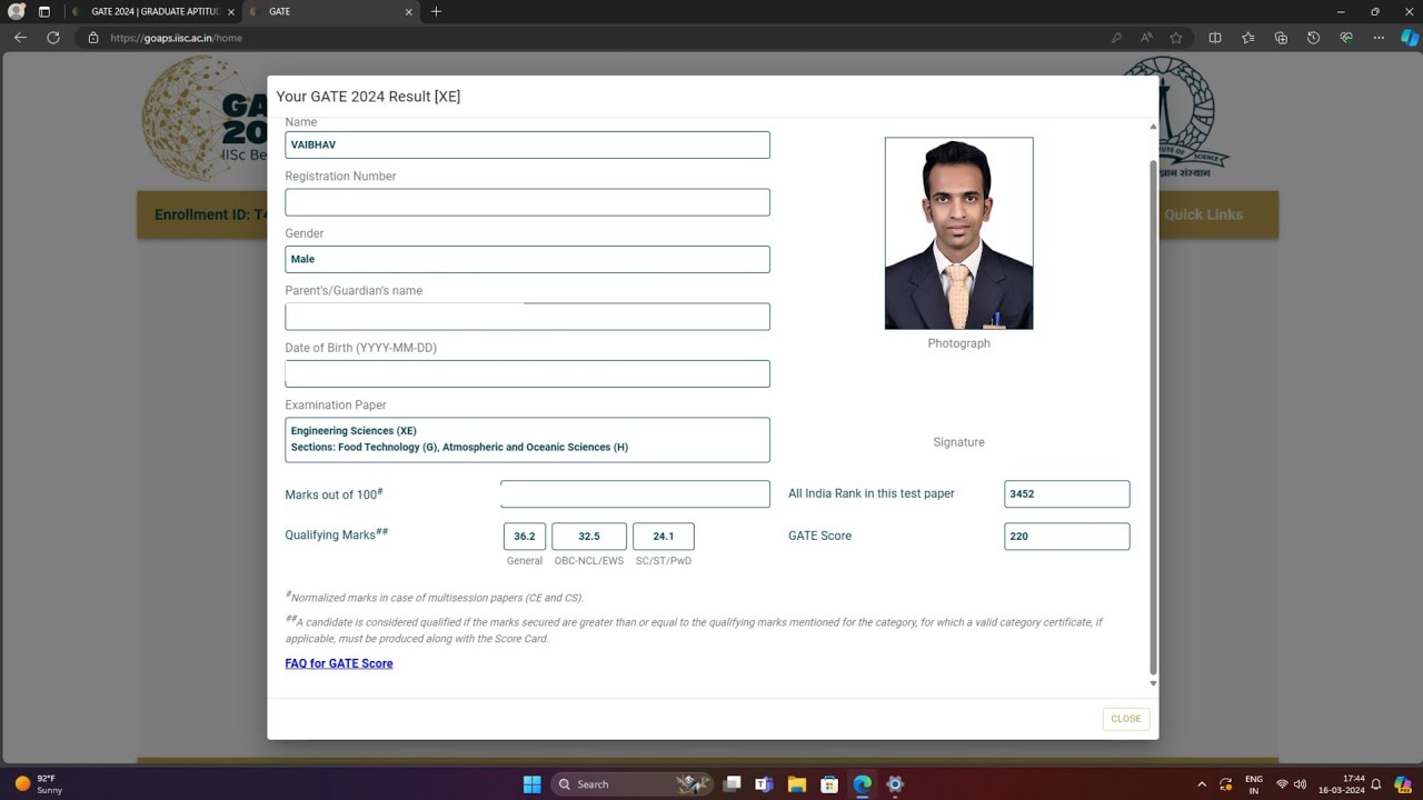 GATE Results Declared How to check GATE Result गेट रिजल्ट Online GATE ...