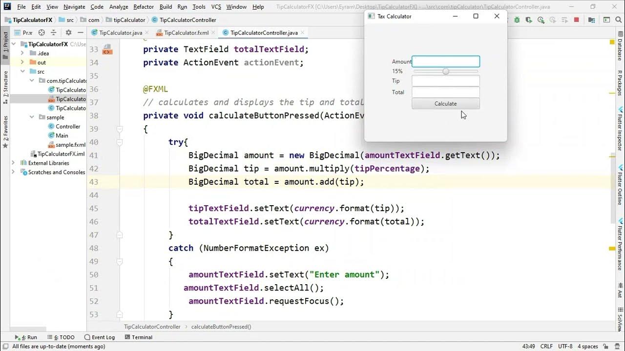 JavaFX | Tip Calculator Application Sample - YouTube