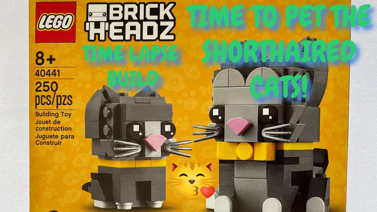 Lego Brickheadz Short Haired Cats - YouTube