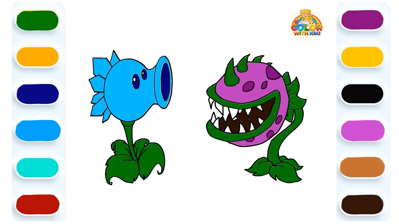 Learn to Draw Snow Pea & Chomper from Plants and Zombies - Drawing and ...
