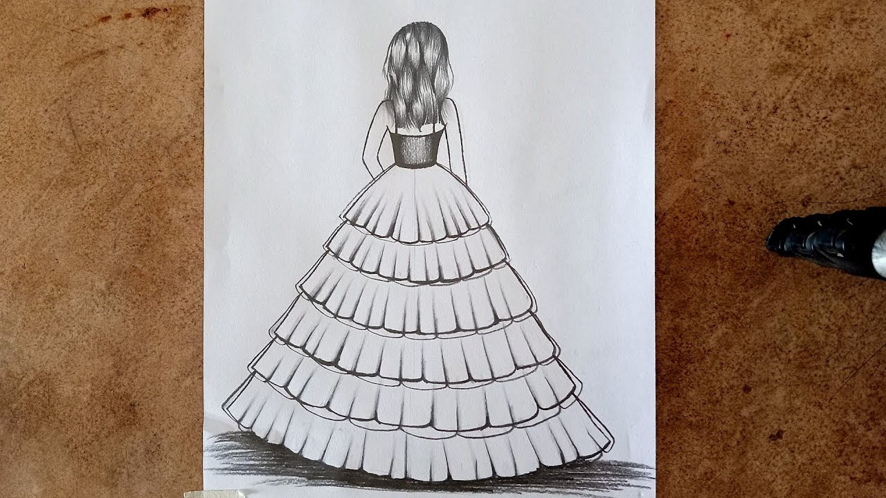 How to draw a girl backside step by step|girl drawing for beginners ...