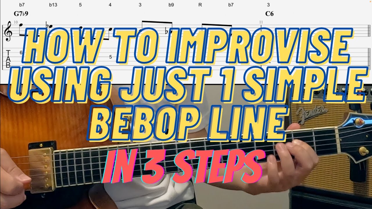 How to improvise using just 1 simple bebop line in 3 easy steps - Jazz improvisation. - YouTube