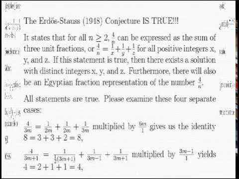The Erdos Straus Conjecture IS SOLVED!!! - YouTube