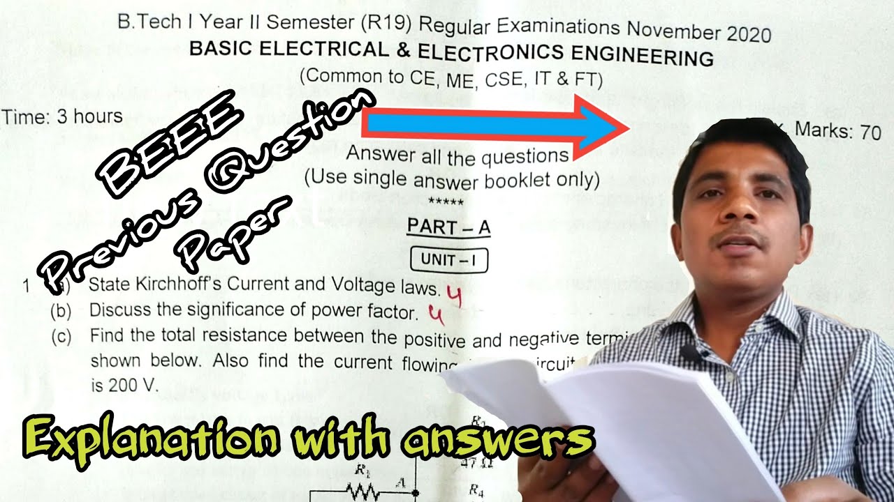 BEEE (Part-A&B) previous Question paper explanation with answers | for ...