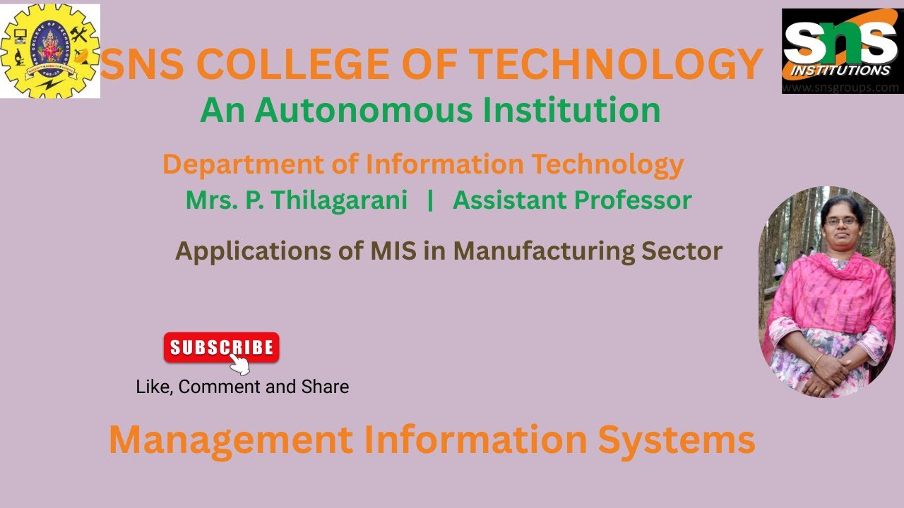 Applications of MIS in Manufacturing Sector | MIS | SNS Institutions ...