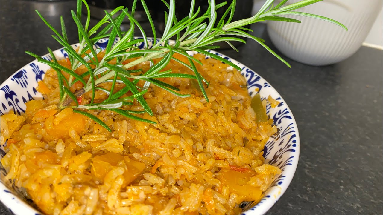 Authentic Jamaican Pumpkin Seasoned Rice - YouTube