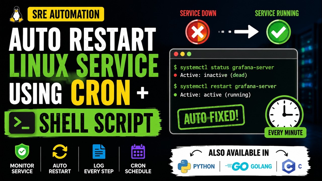 Auto Restart a Linux Service Using Cron + Shell Script | SRE Automation ...