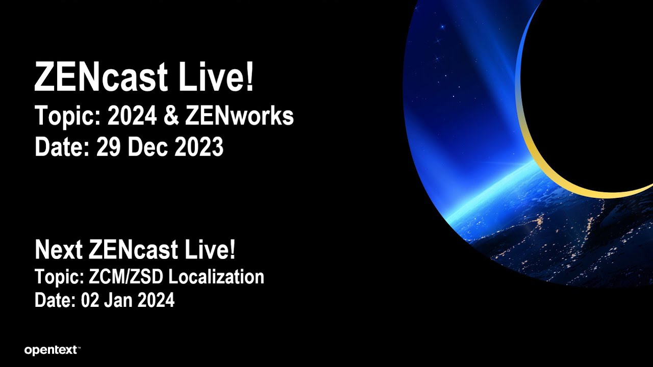ZENcast Live! 2024 and ZENworks - YouTube