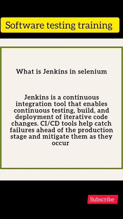 What Is Jenkins In Selenium Shorts Softwaretesting Workfromhome Youtube