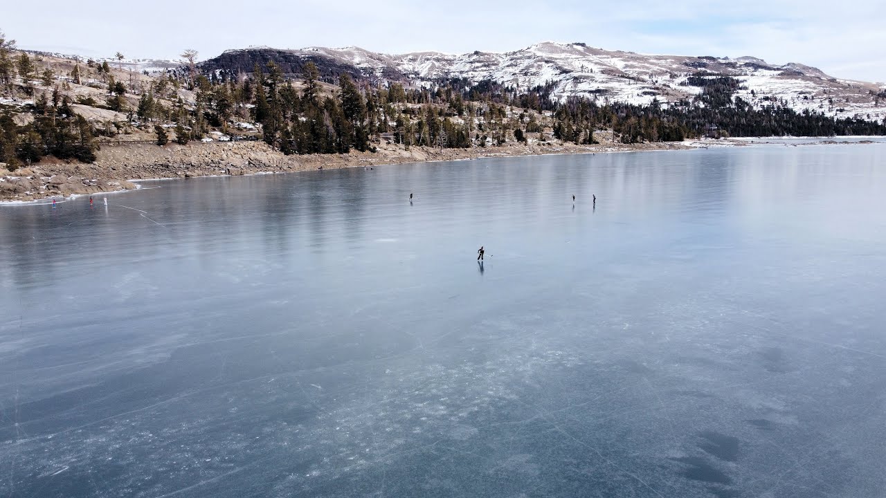 ice skate over Caples Lake - YouTube