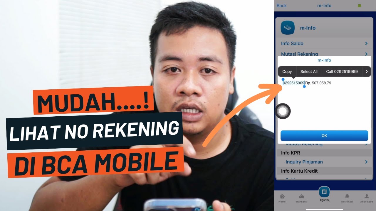 🔴 CARA MELIHAT NO REKENING DI BCA MOBLIE | CARA LIHAT NOMOR REKENING DI ...