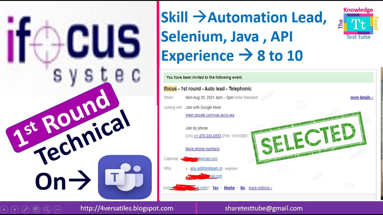 IFocus-Selenium:Java, API automation Interview Question&Answers||8-10Years||Technical - YouTube