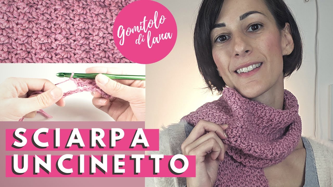 SCIARPA UNCINETTO A PUNTO ACACIA: tutorial facile per una sciarpa di lana in 3 ore (crochet ...