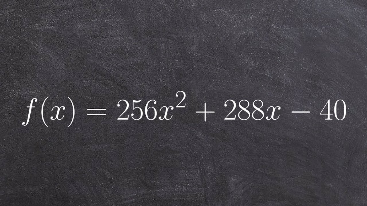 Learn to solve a quadratic by the AC method of factoring - YouTube