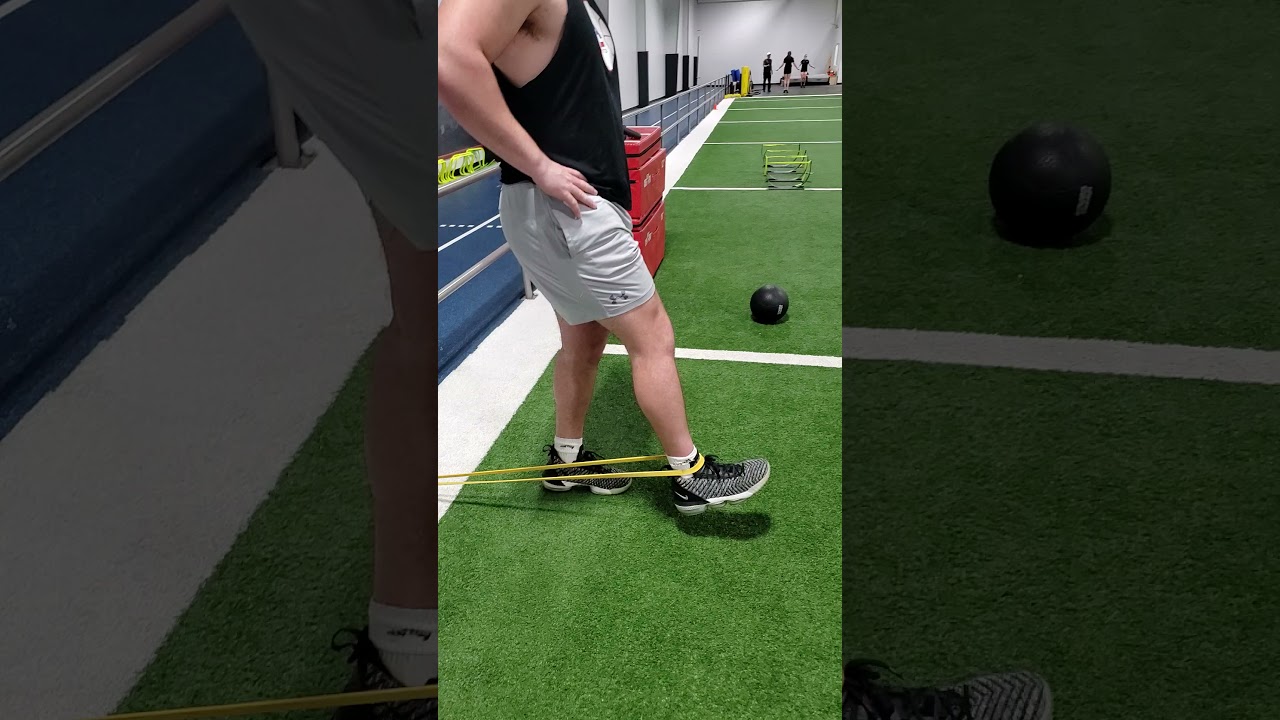 Resistance band kick outs - YouTube