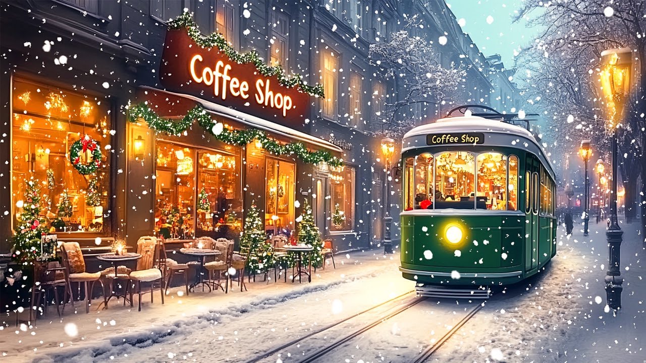 Warm Winter Jazz Music with Peaceful Sounds ️☕ Cozy Train Station ...