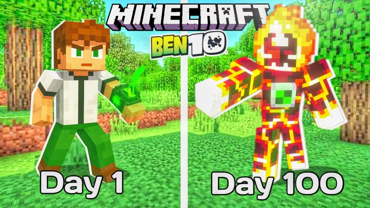 I Survived 100 days as Ben ten in Minecraft and this is what happened ...
