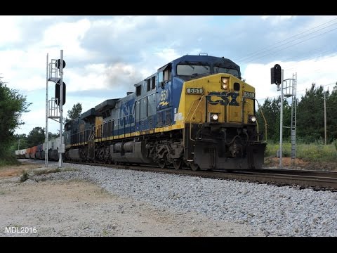 HD: CSX 551 leads CSX Q197-05 in Hogansville, GA - YouTube